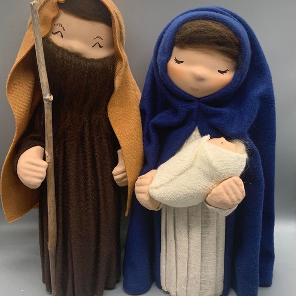 Hand Crafted | Holiday | Vintage Handcrafted Large Mary Joseph Holding ...